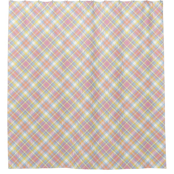 Pastel Stripe Plaid Fabric | Zazzle