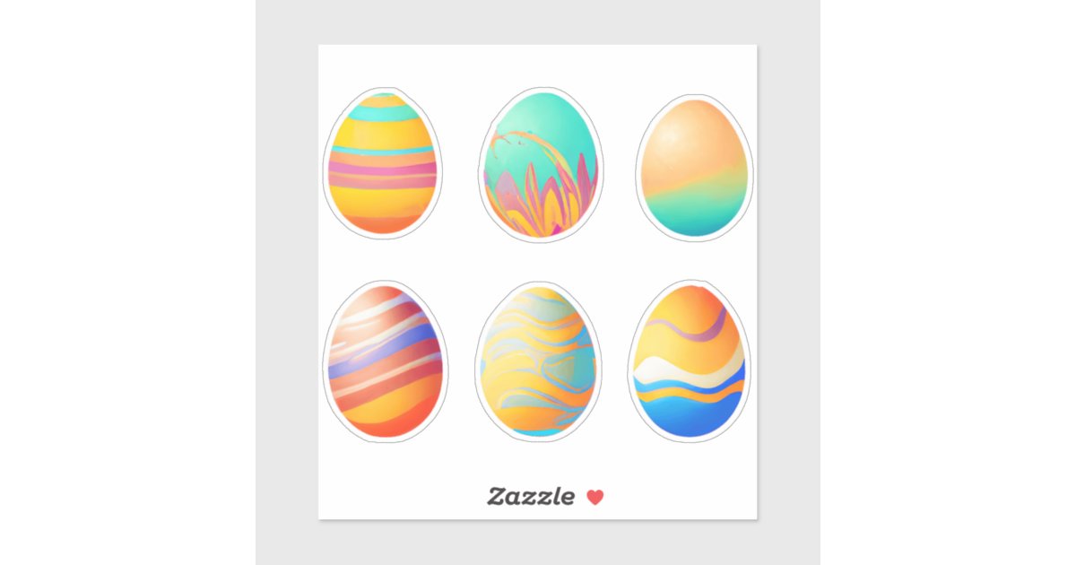 Pastel Swirl Easter Eggs Sticker | Zazzle