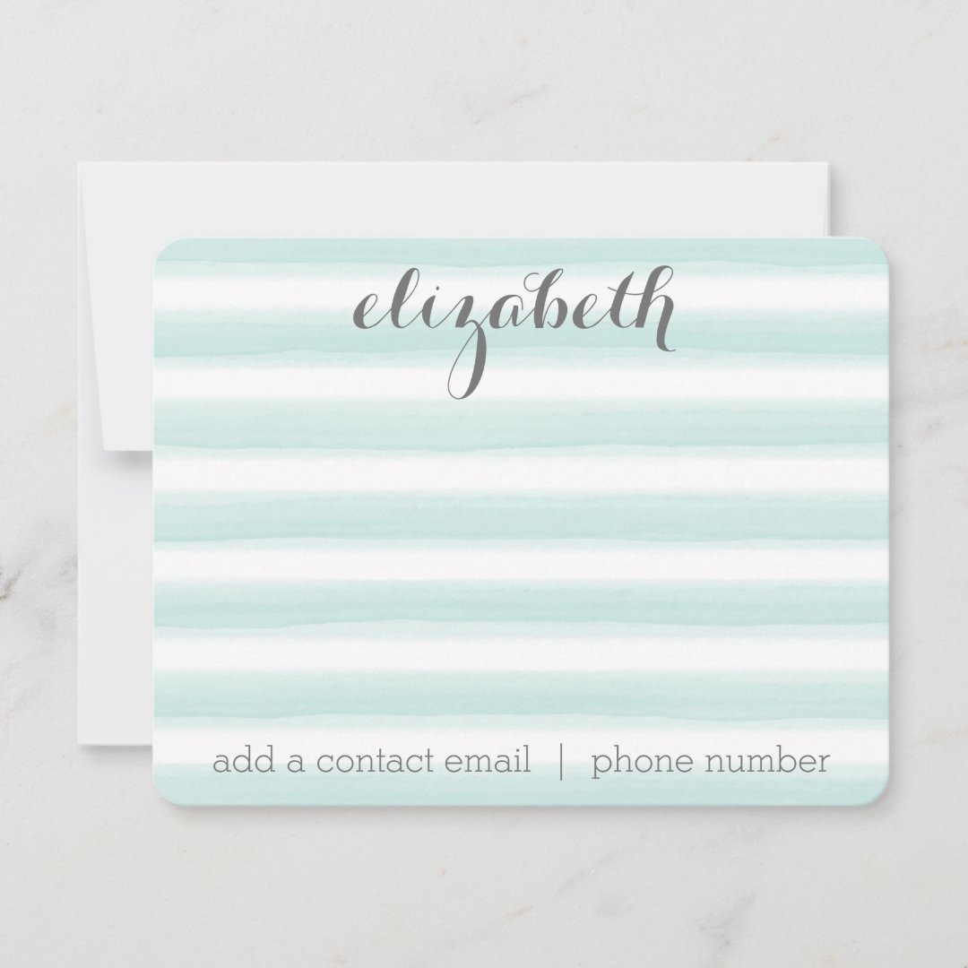Pastel Teal and Gray Stationery Suite for Women Note Card | Zazzle