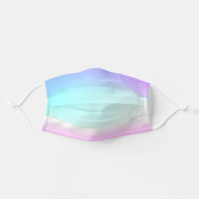 Pastel Teal Pink Aqua Soft Fading Color Gradient Adult Cloth Face Mask ...