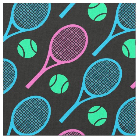 Tennis rackets and tennis courts fabric | Zazzle