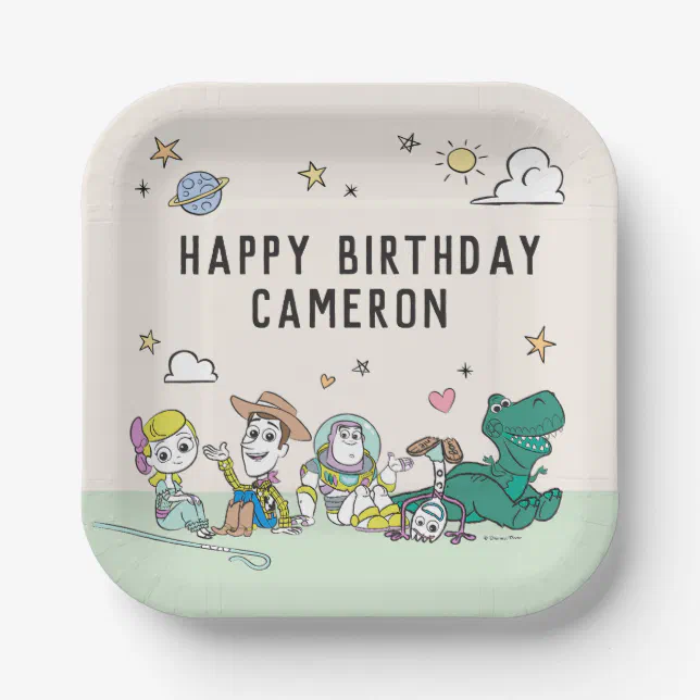 Pastel Toy Story | 2 Infinity and Beyond Birthday Paper Plates | Zazzle