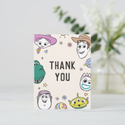 Pastel Toy Story Characters Thank You Postcard | Zazzle