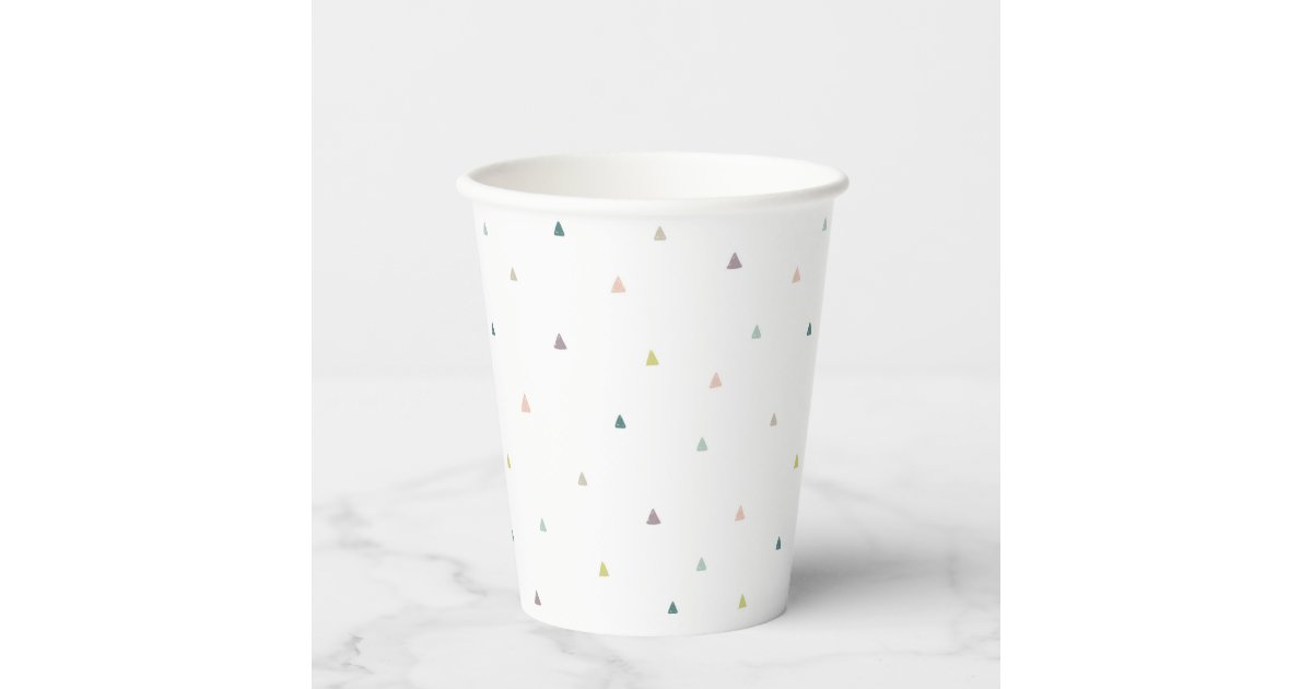 Pastel Triangle Doodle Pattern Paper Cups | Zazzle