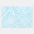 Pastel Turquoise Blue Marble Liquid Ink Pattern Wrapping Paper Sheets ...
