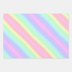 Pastel Unicorn Rainbow Stripes Gradient Wrapping Paper Sheets | Zazzle