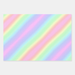 Pastel Unicorn Rainbow Stripes Gradient Wrapping Paper Sheets | Zazzle