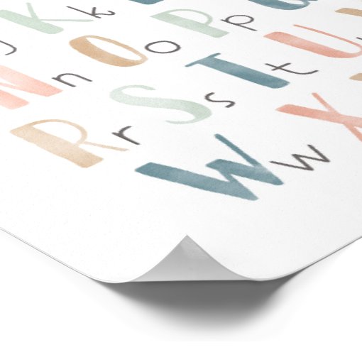 Pastel Watercolor Alphabet ABC Classroom Decor | Zazzle