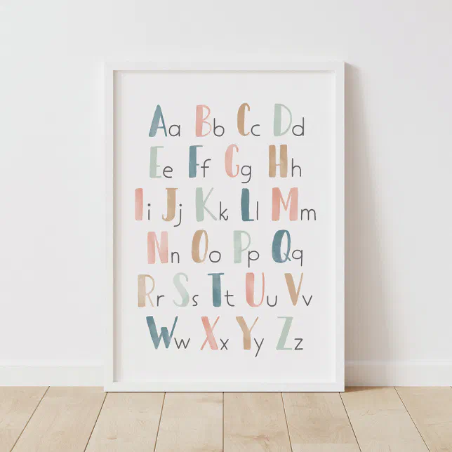Pastel Watercolor Alphabet ABC Classroom Decor | Zazzle