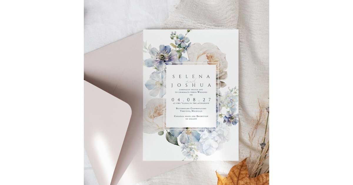 Pastel Watercolor Floral Spring Wedding Invitation | Zazzle