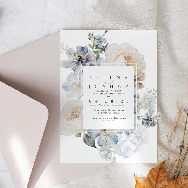 Pastel Watercolor Floral Spring Wedding Invitation | Zazzle