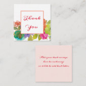 Pastel Watercolor Flowers Script Thank You Note Card | Zazzle