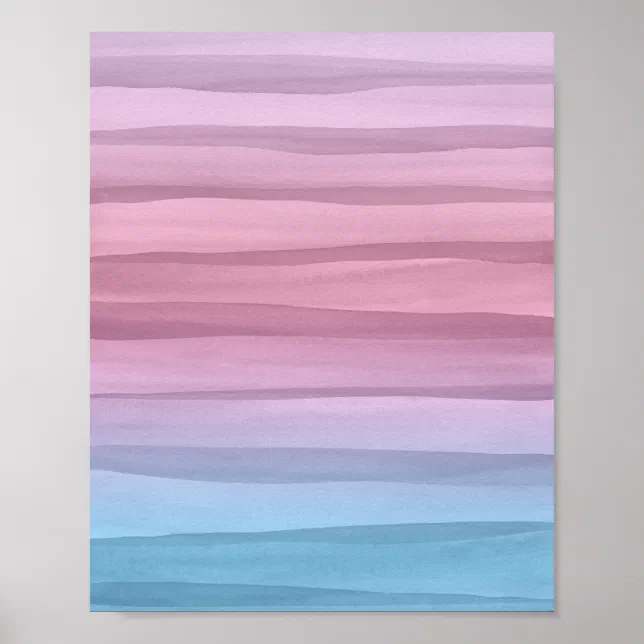 Pastel Watercolor Lines Abstract Art Poster | Zazzle