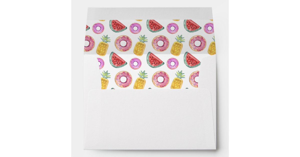 Pastel Watercolor Pool Float Pattern Envelope | Zazzle