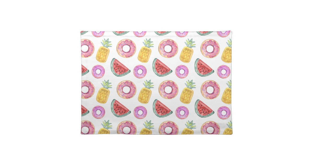 Pastel Watercolor Pool Float Pattern Placemat | Zazzle