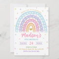 Pastel Watercolor Rainbow Birthday Invitation | Zazzle