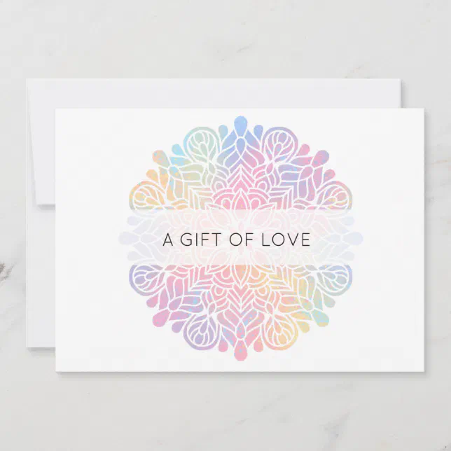 Pastel Watercolor Rainbow Mandala Spiritual Note Card | Zazzle