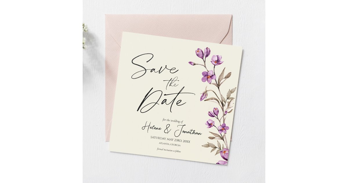 Pastel Wildflower Boho Wedding Save The Date Invitation | Zazzle