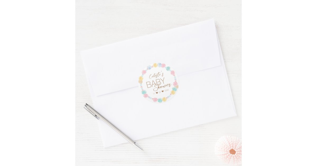Pastel Winter Wonderland Baby Shower Envelope Seal | Zazzle