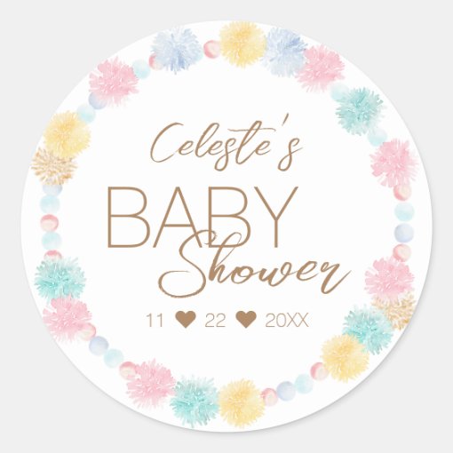 Pastel Winter Wonderland Baby Shower Envelope Seal | Zazzle