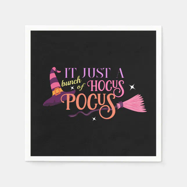 Pastel Witch Hocus Pocus Halloween Hat Broomstick Napkins | Zazzle