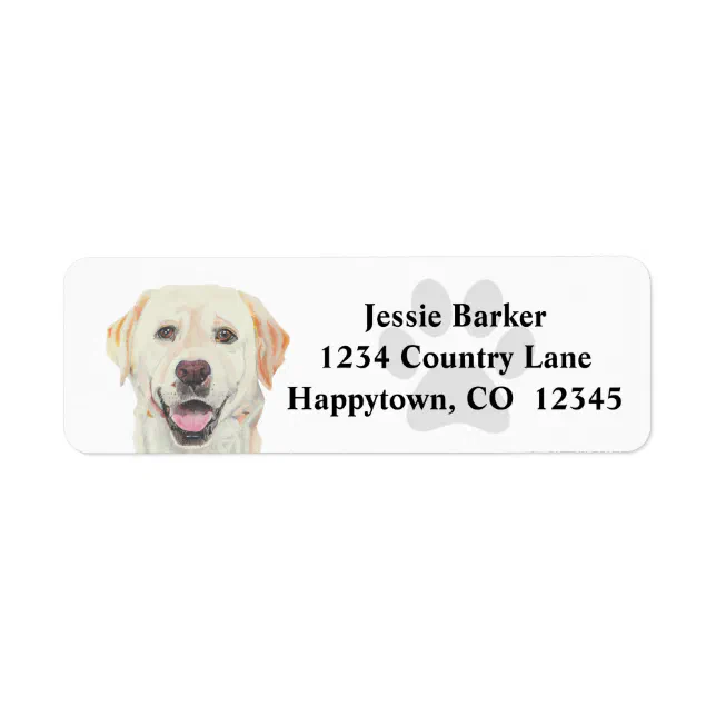 Pastel Yellow Lab Return Address Label | Zazzle