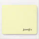 Pastel Yellow Personalized Modern Script Mouse Pad | Zazzle