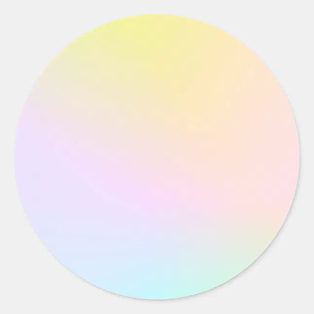 Pastels Gradient Custom Trendy Classic Round Sticker | Zazzle