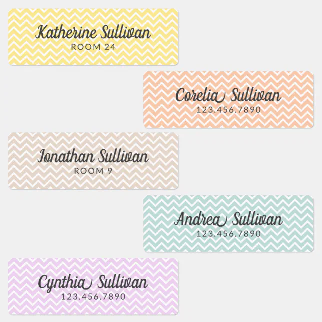 Pastels Medium Waterproof Adhesive Kids' Labels | Zazzle
