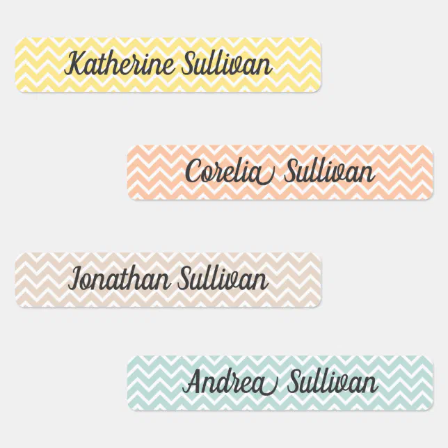 Pastels Skinny Waterproof Adhesive Kids' Labels | Zazzle