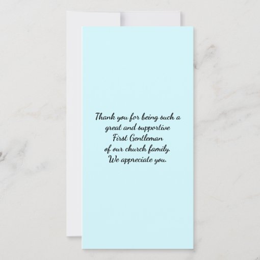 Pastor Appreciation 1ST GENTLEMAN Thank You Card | Zazzle