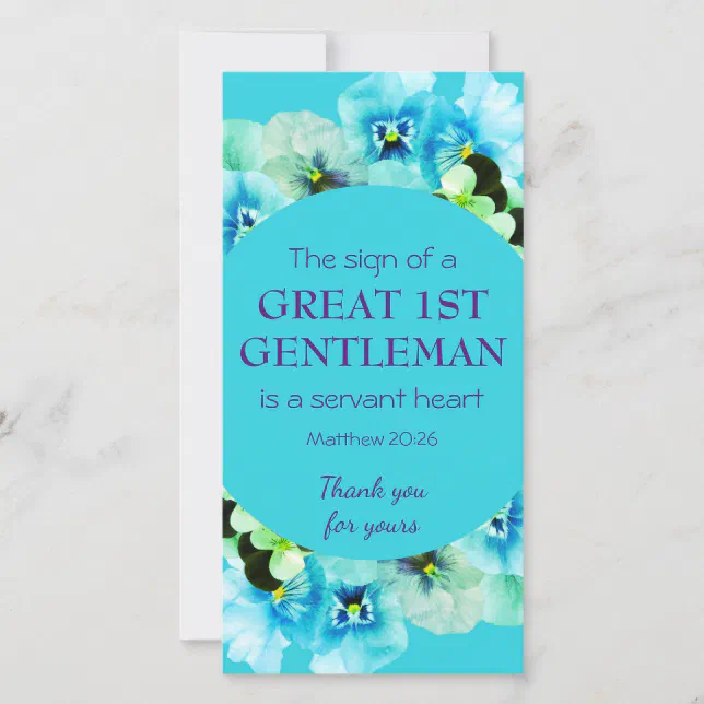 Pastor Appreciation 1ST GENTLEMAN Thank You Card | Zazzle