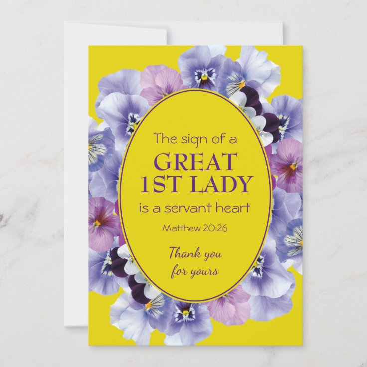 PASTOR APPRECIATION | 1ST LADY | Floral Thank You | Zazzle