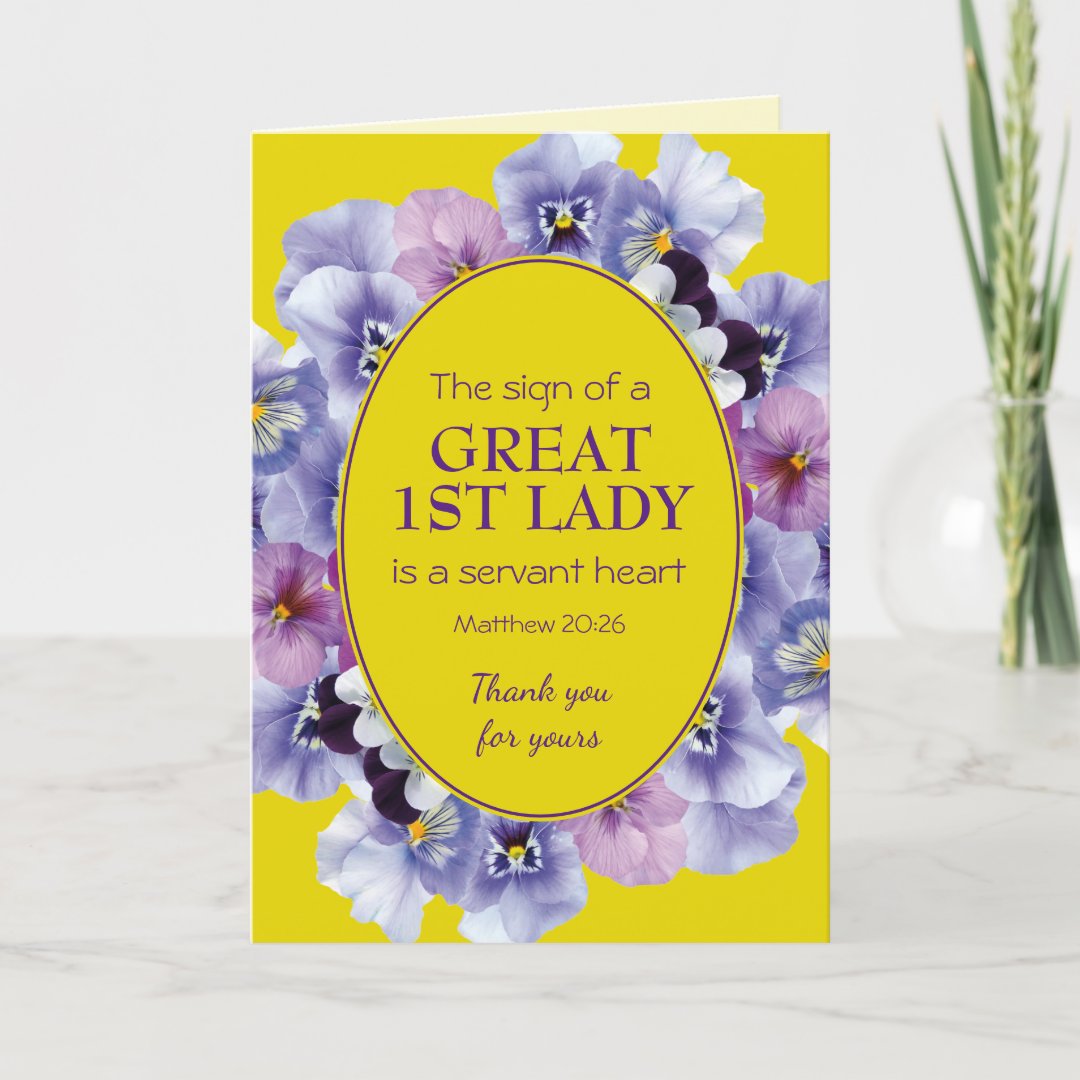 PASTOR APPRECIATION Floral 1ST LADY Thank You Card | Zazzle