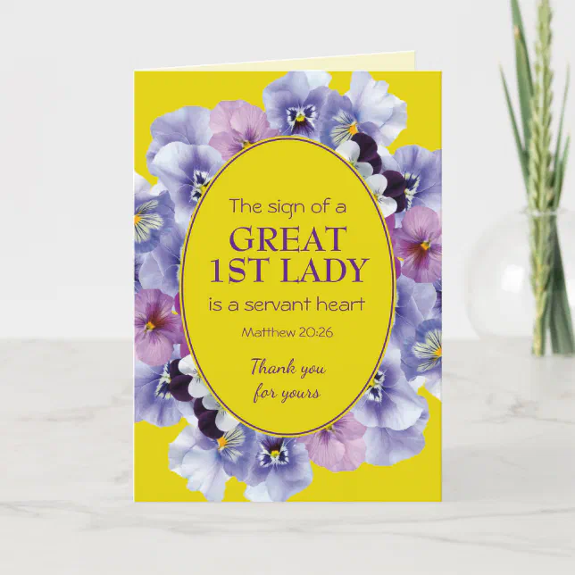PASTOR APPRECIATION Floral 1ST LADY Thank You Card | Zazzle