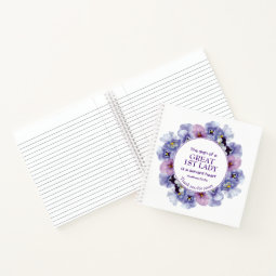 PASTOR APPRECIATION Thank You 1st Lady Floral Notebook | Zazzle