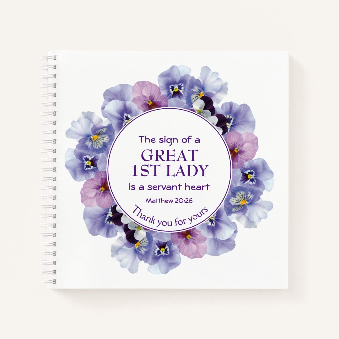PASTOR APPRECIATION Thank You 1st Lady Floral Notebook | Zazzle