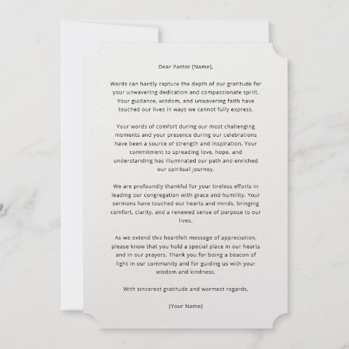 Pastor Appreciation Thank You Card - Floral | Zazzle