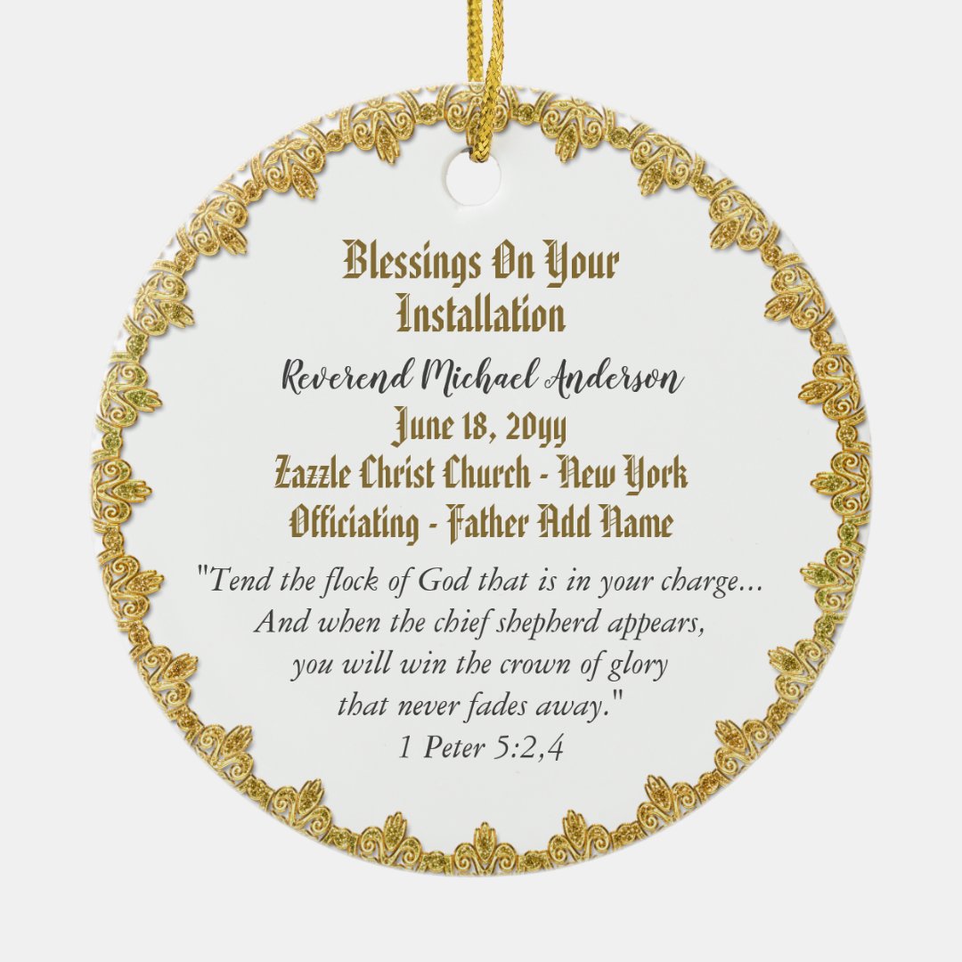 Pastor Installation Gift Personalized Priest Ceramic Ornament | Zazzle