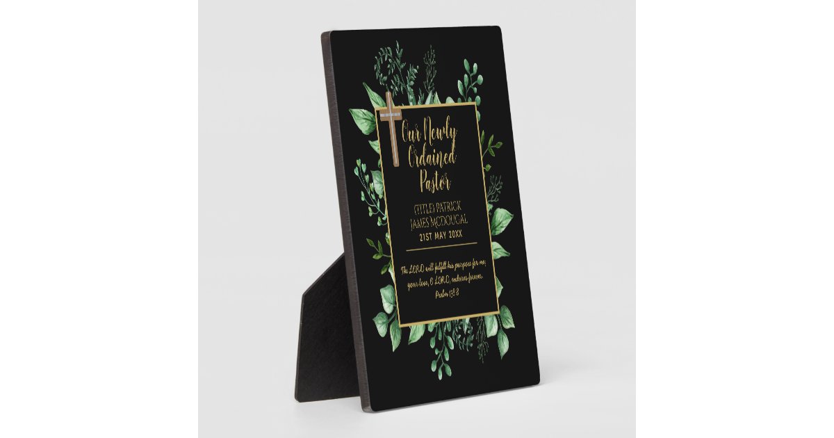 Pastor Installation Newly Ordained Gift Customized Plaque | Zazzle.com