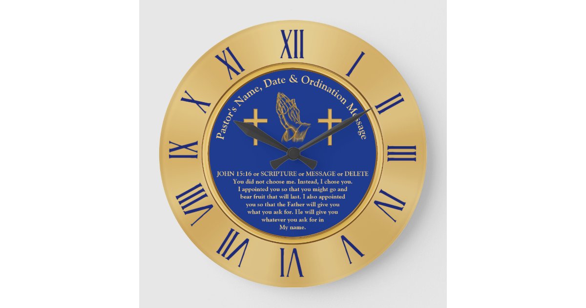 Pastor or Priest Ordination Gifts, Personalized Large Clock | Zazzle