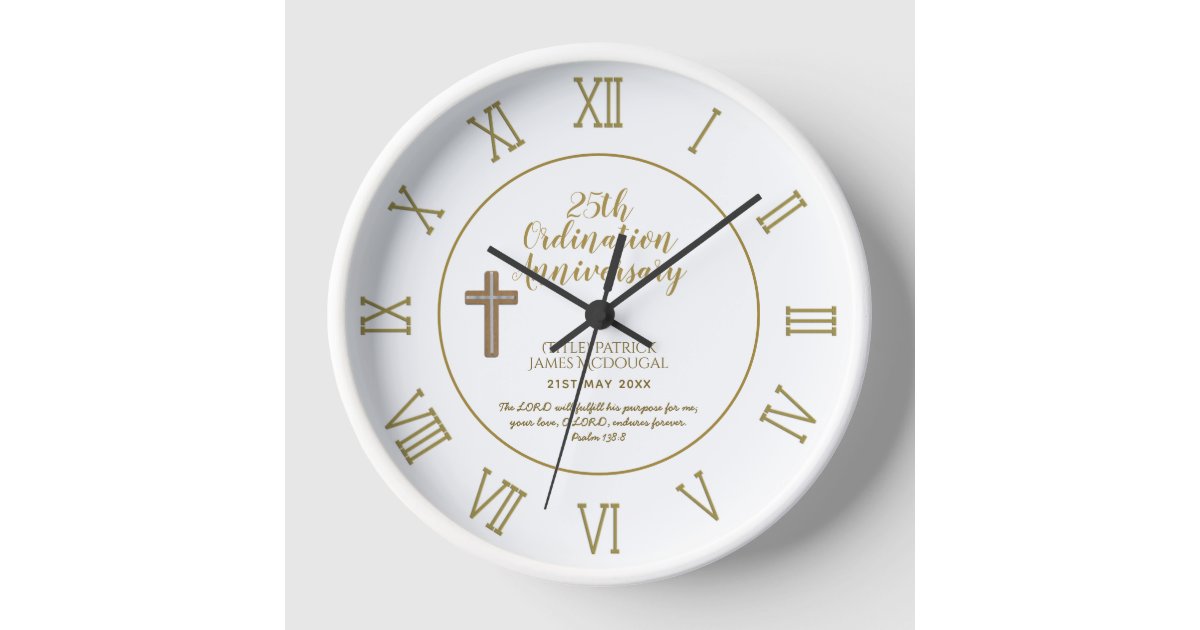 PASTOR Ordination Anniversary Bible Verse Gift Rou Clock | Zazzle
