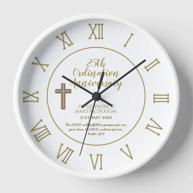 PASTOR Ordination Anniversary Bible Verse Gift Rou Clock | Zazzle