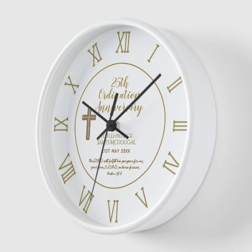 PASTOR Ordination Anniversary Bible Verse Gift Rou Clock | Zazzle