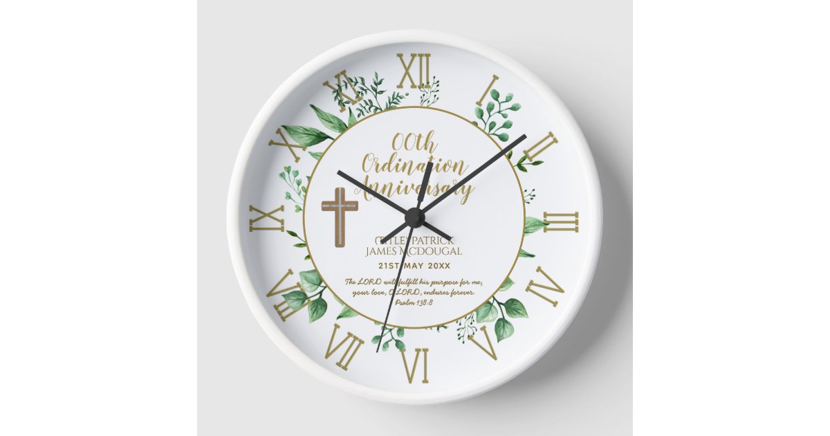 PASTOR Ordination Anniversary Verse - Personalized Clock | Zazzle