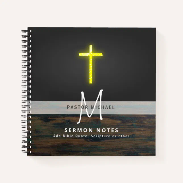 PASTOR Priest Minister Deacon Monogram Journal | Zazzle