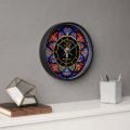 Pastor Priest Ordination Anniversary Stained Glass Clock | Zazzle