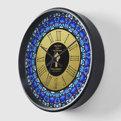 Pastor Priest Ordination Anniversary Stained Glass Clock | Zazzle