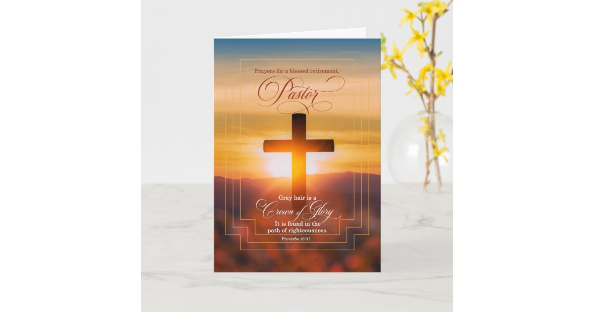 Pastor Retirement Blessings Christian Cross Card | Zazzle
