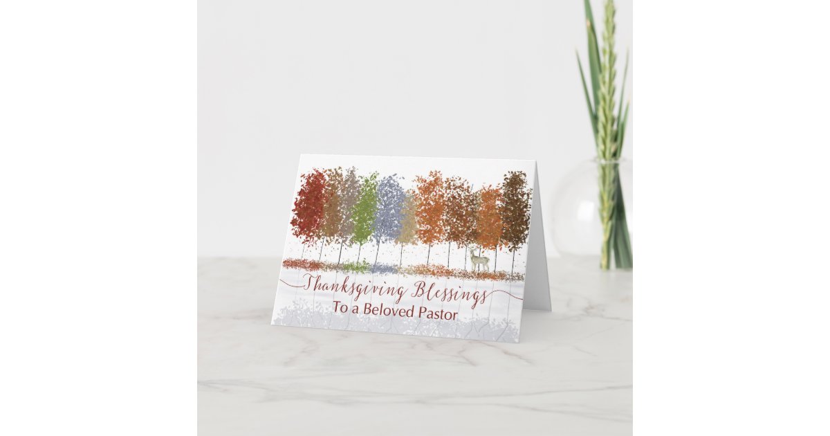 Pastor Thanksgiving Religious Blessings Card | Zazzle